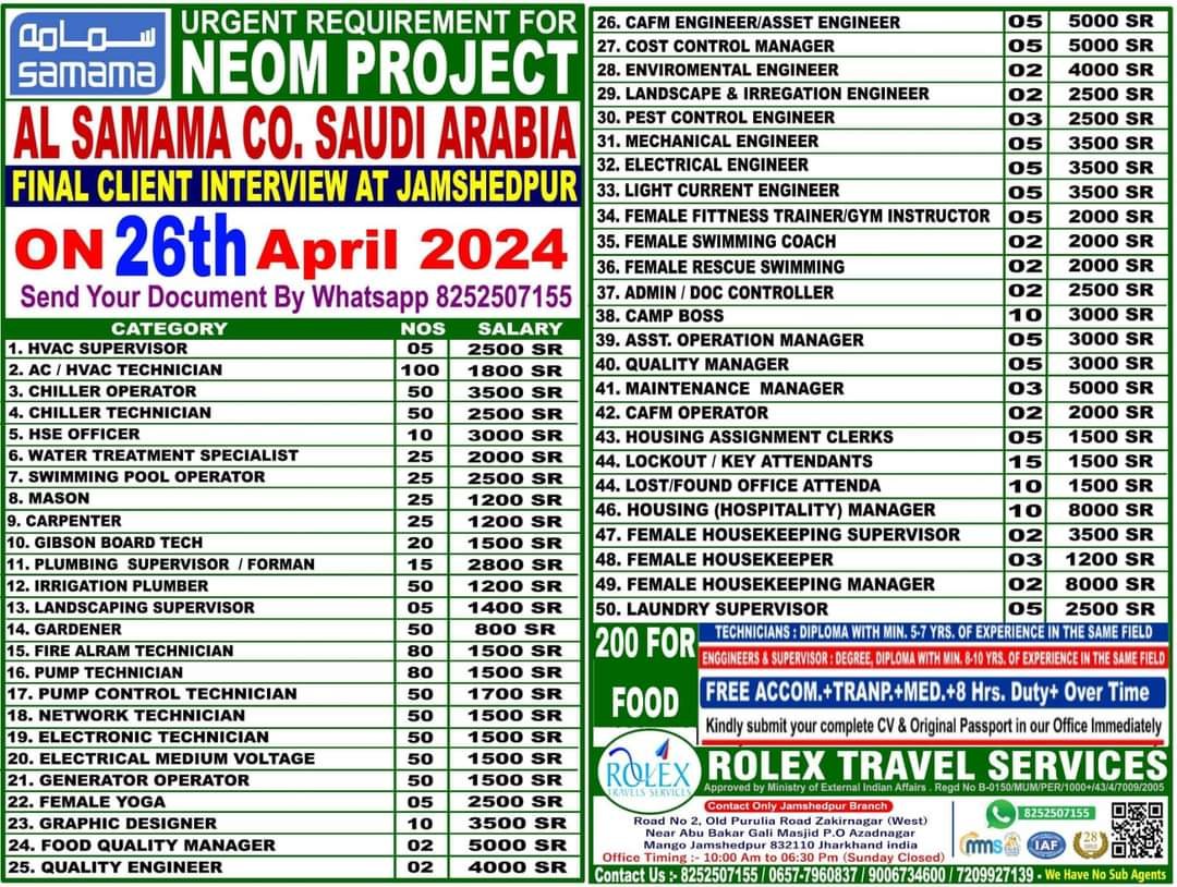 Job Vacancy Saudi Arabia || Interview Jamshedpur